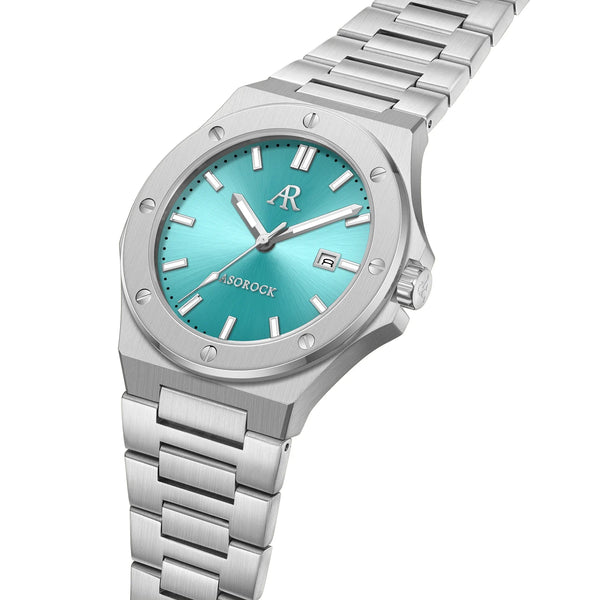 Silver/Blue turquoise tiffany blue dial Mansa 42mm stainless steel ...