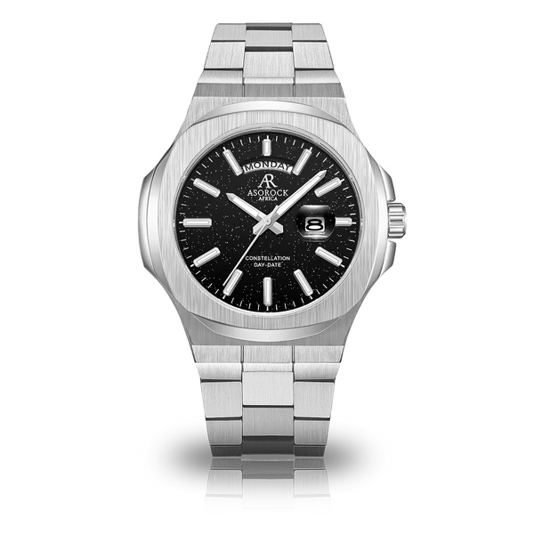 Silver/Black plain Constellation Day Date homage Watch – ASOROCK WATCHES