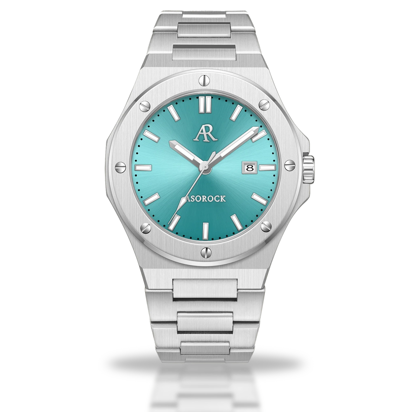 Silver/Blue turquoise tiffany blue dial Mansa 42mm stainless steel ...