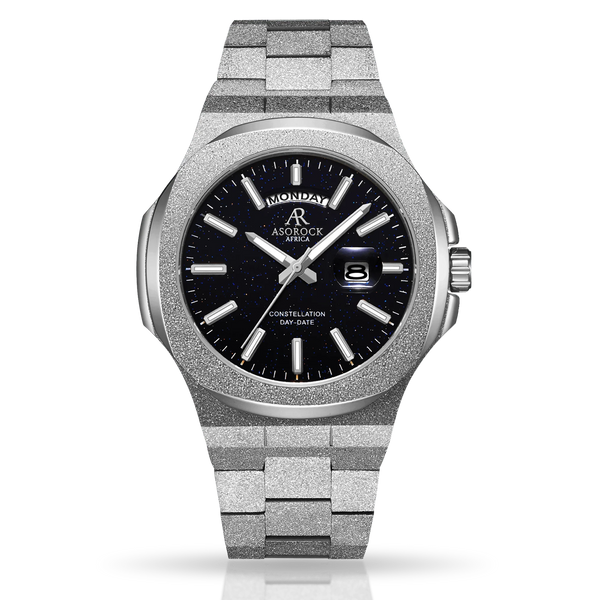 Silver/Black Frosted stardust Constellation Day-Date homage Watch ...