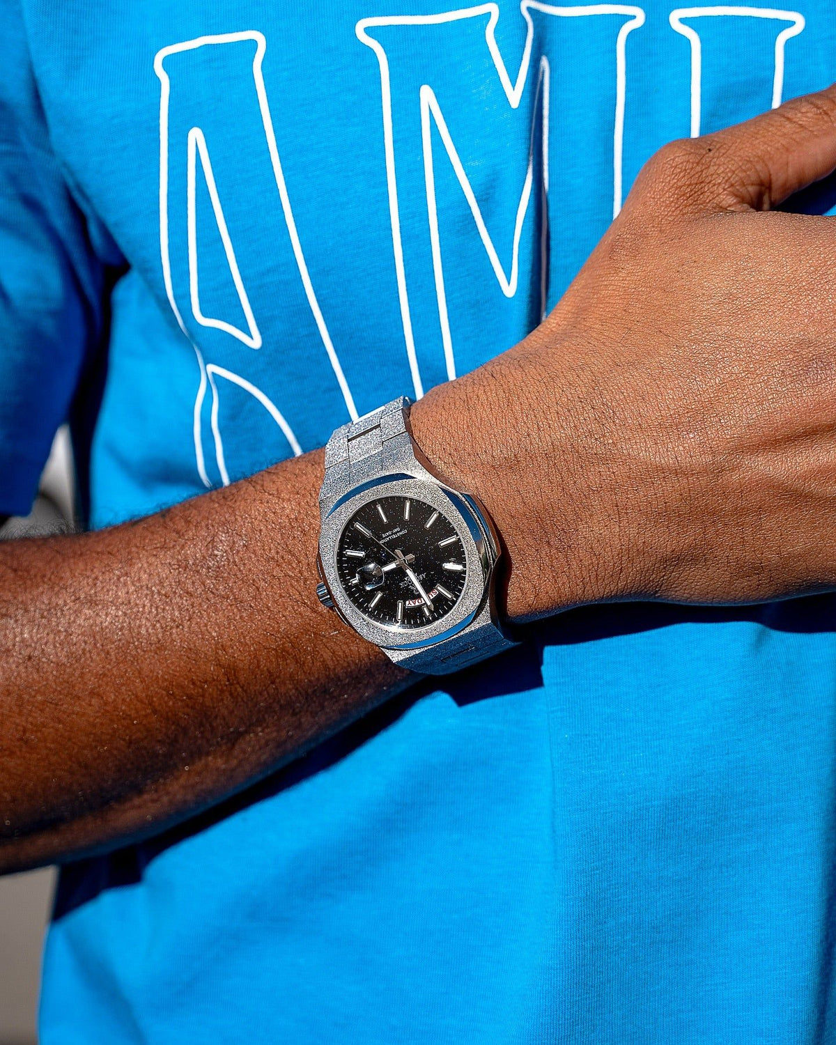 Silver/Black Frosted stardust Constellation Day-Date homage Watch ...