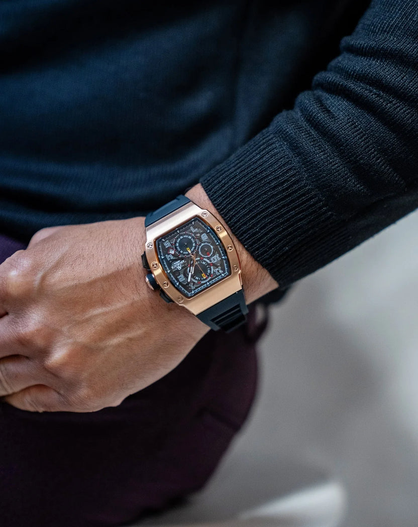 Asorock watches Rosegold/Black Motorsport GT richard mille homage style ...