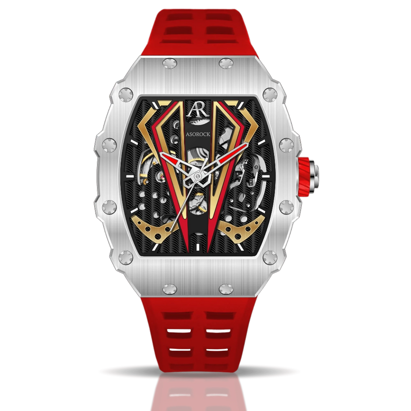 Silver/red Motorsport V2 automatic - richard mille homage style watch ...