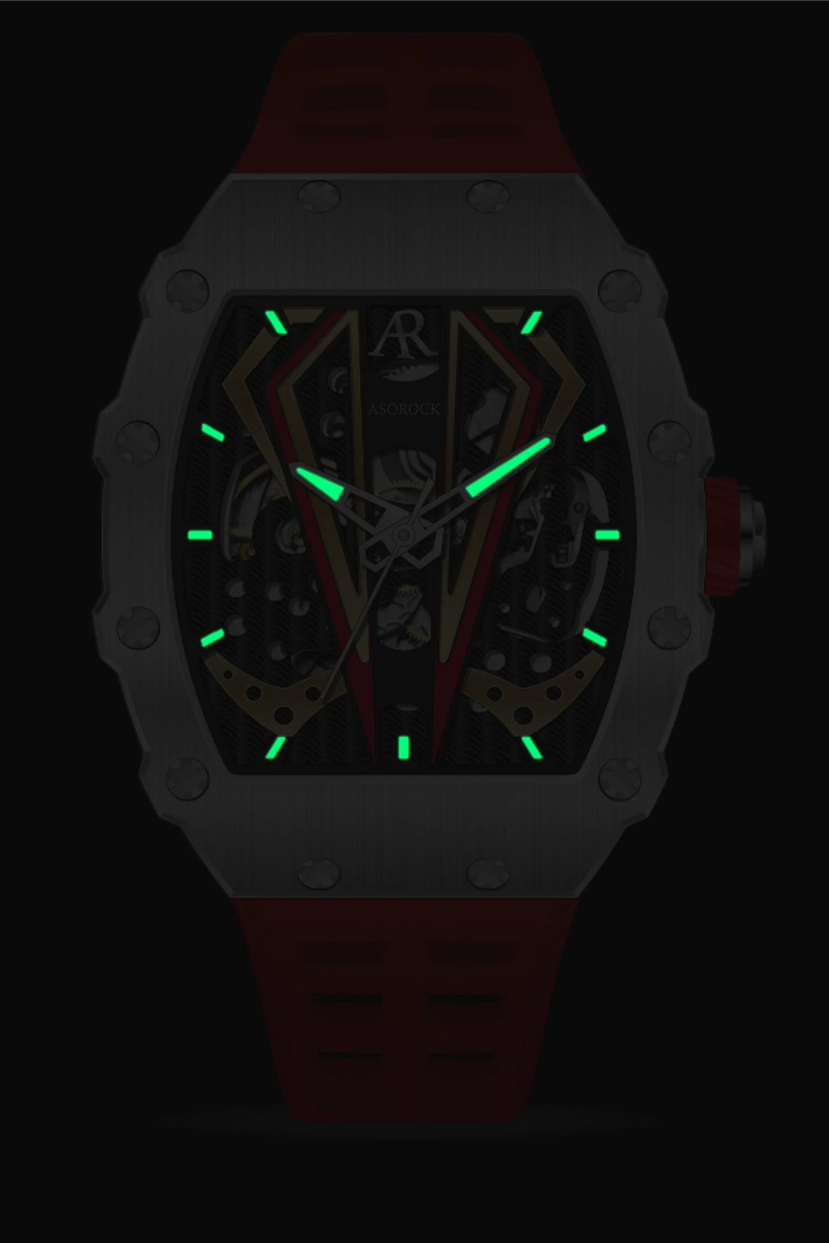 Silver/red Motorsport V2 automatic - richard mille homage style watch ...