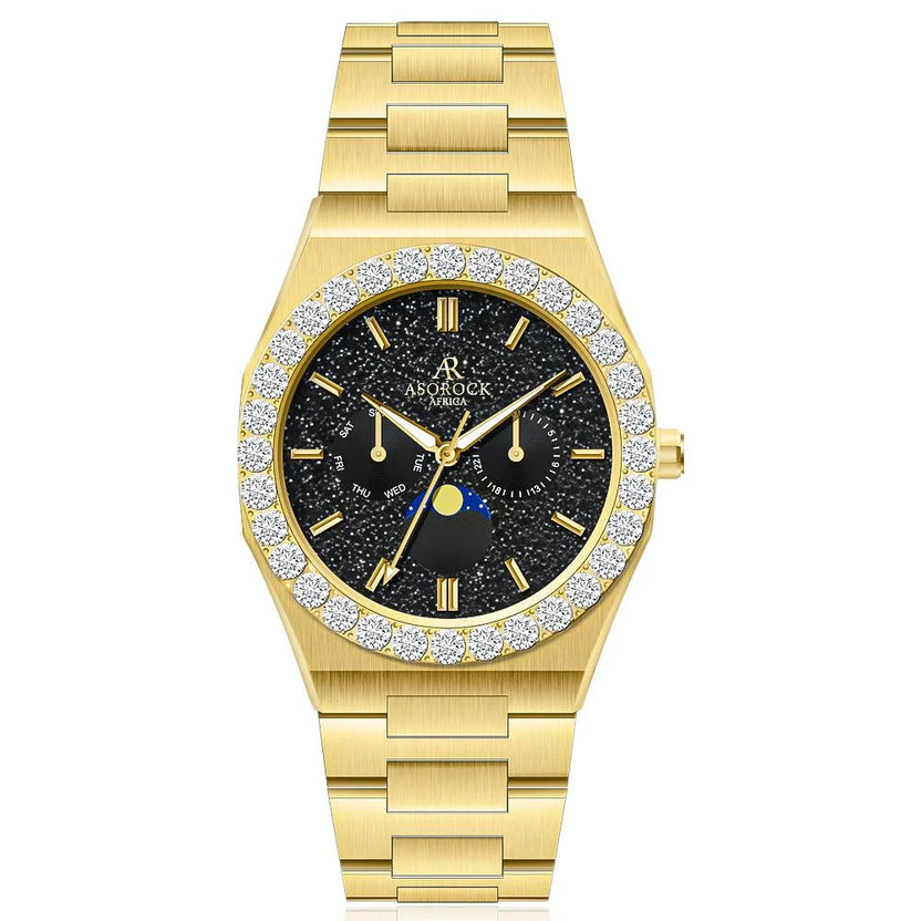 Iced diamond bezel transporter - plain straps (vvs moissanite diamond ...