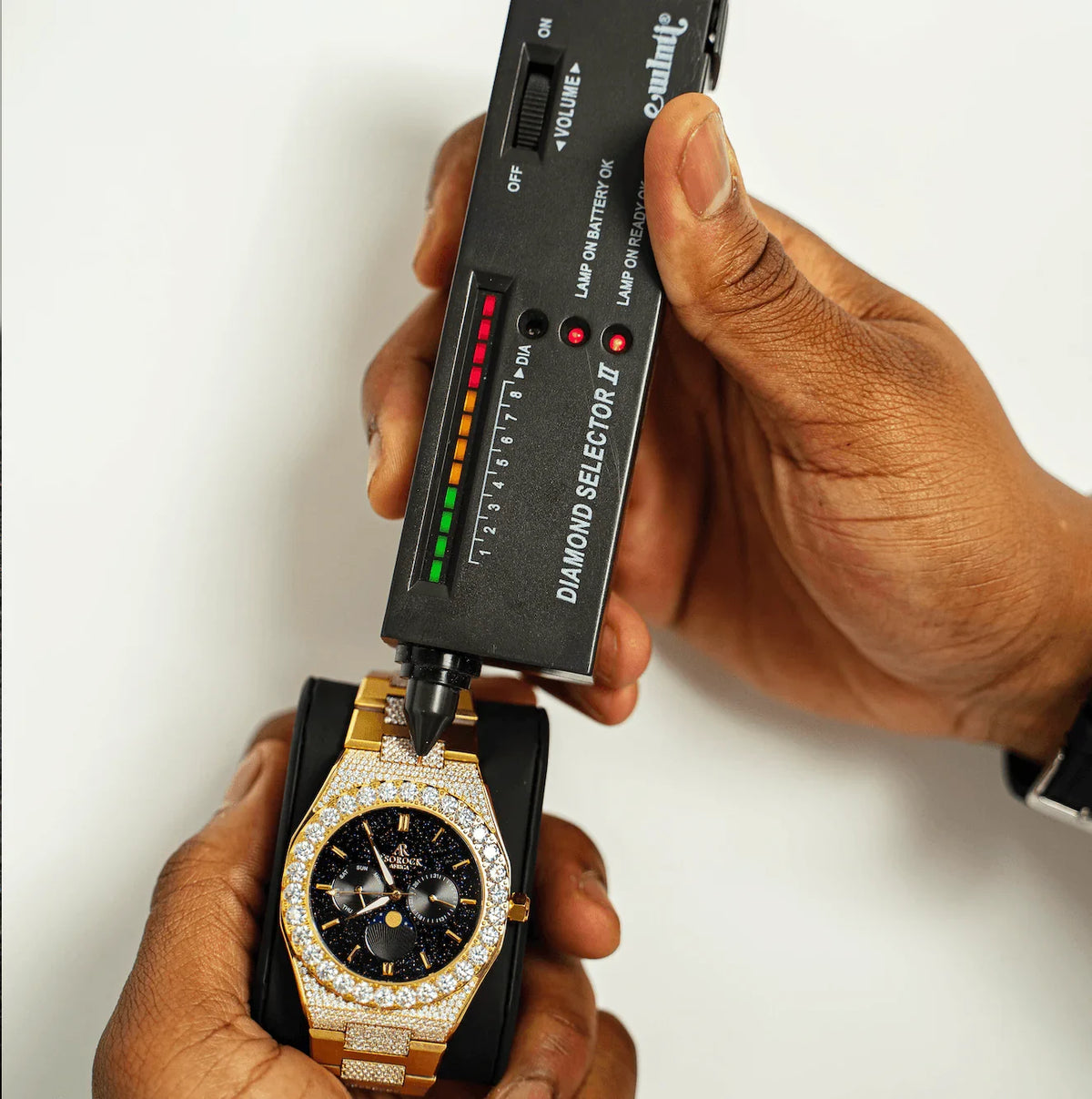Iced transporter - Big diamond bezel - Half iced strap – ASOROCK WATCHES