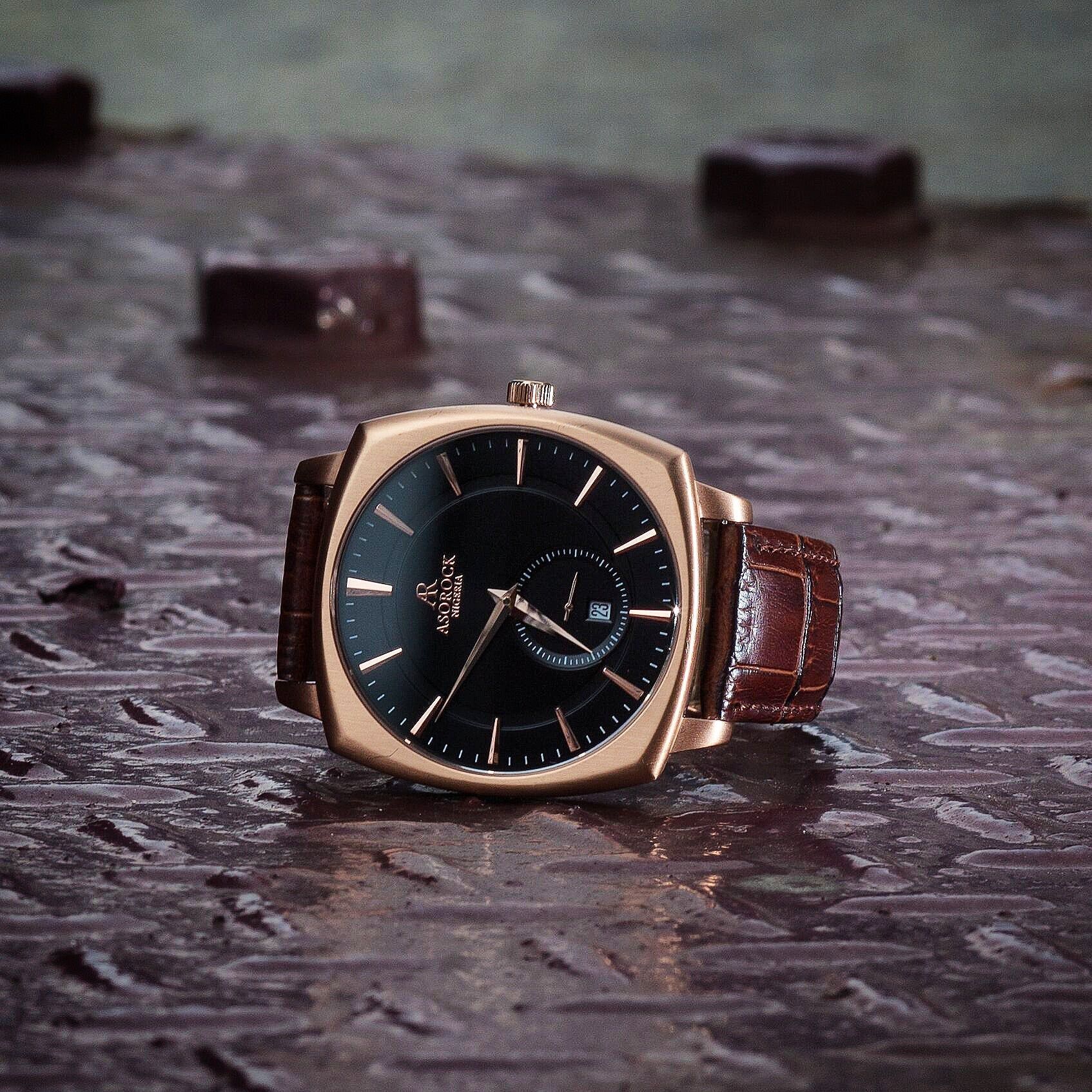 Asorock Watches Of Nigeria Monolith Wrist watch in RoseGold/Black ...