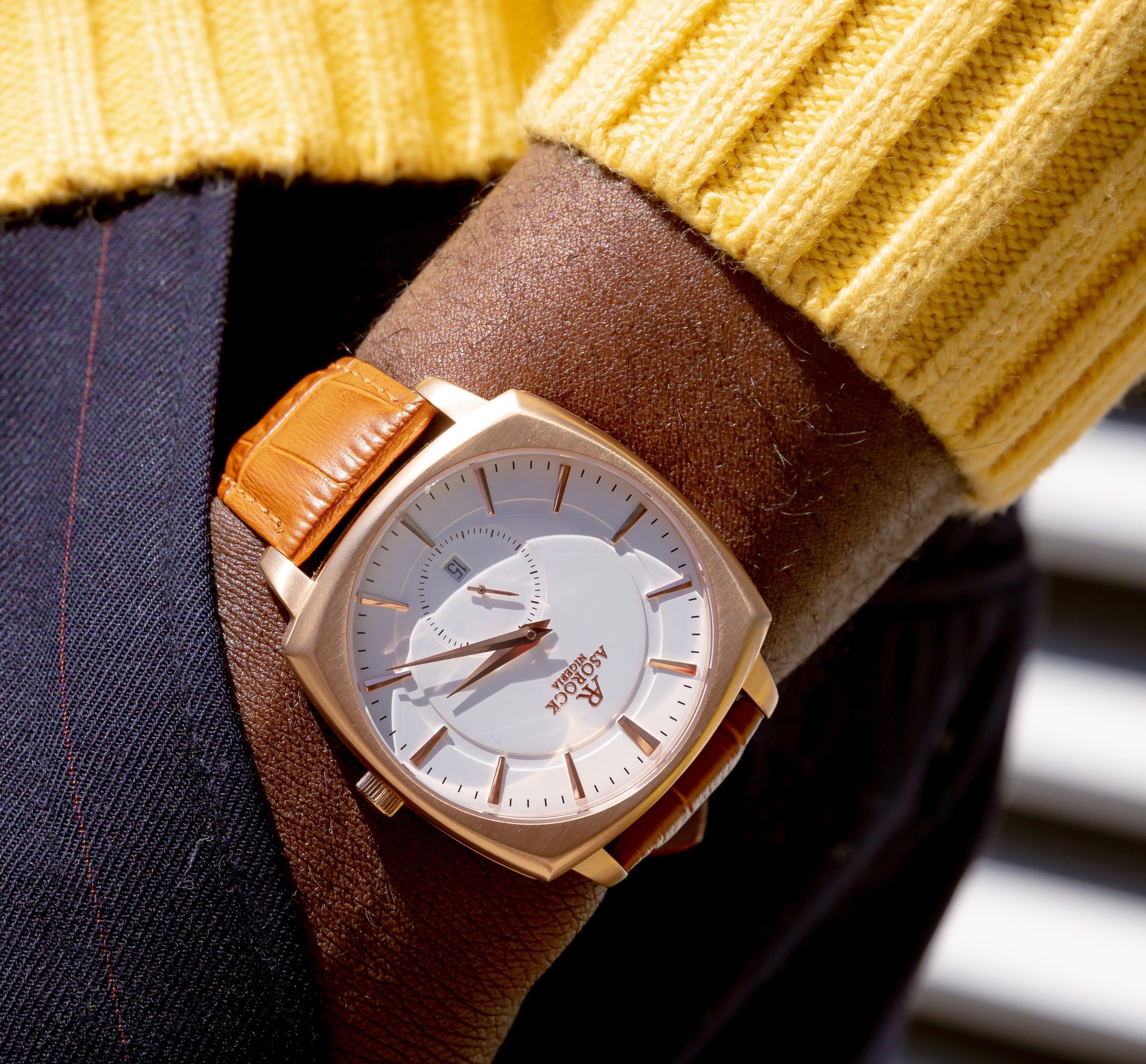 Asorock Watches Of Nigeria Monolith Wrist watch in RoseGold/White ...