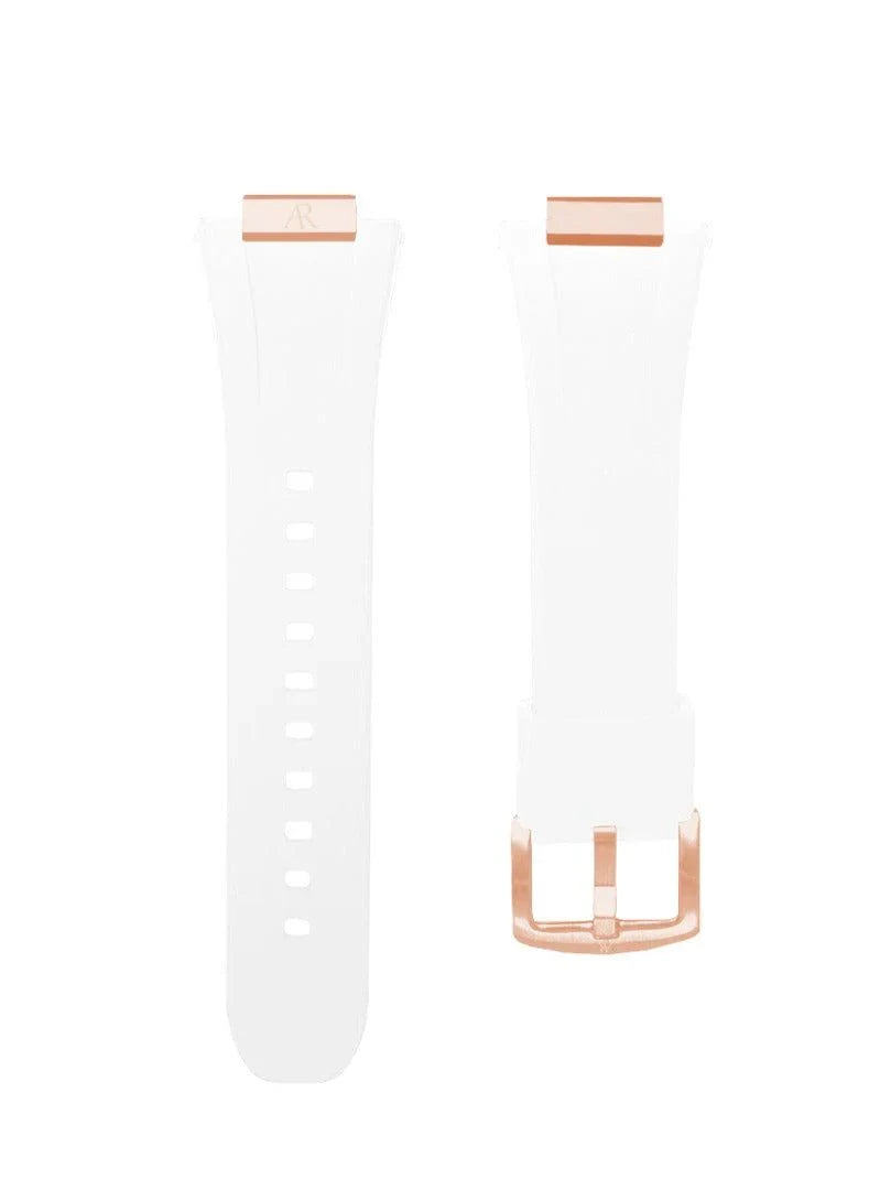 White rubber smartwatch case strap– ASOROCK WATCHES